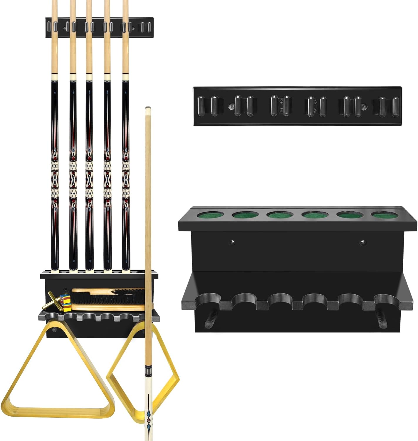 Amazon.com : TORPSPORTS Pool Cue Rack Stick Holder, Billiards Pool Cue ...