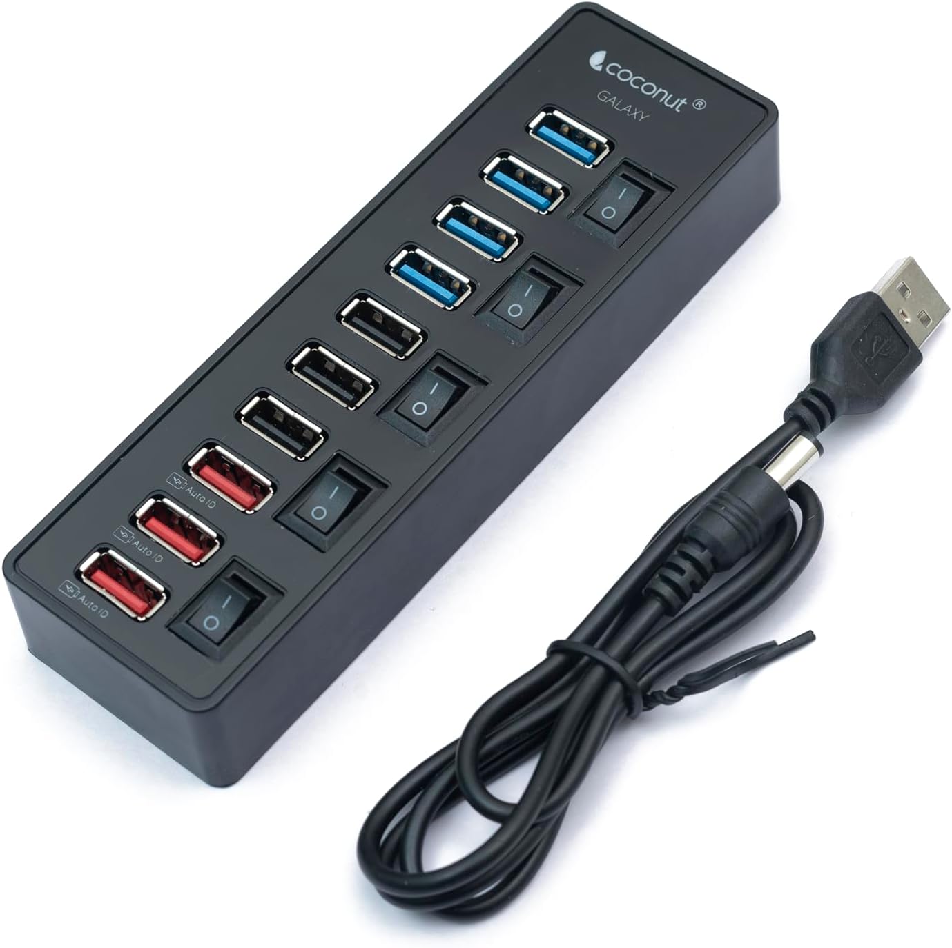 Coconut UH19 Galaxy USB Hub 10 Ports, 4 x 3.1 Port, 3 x 2.0 Ports and ...