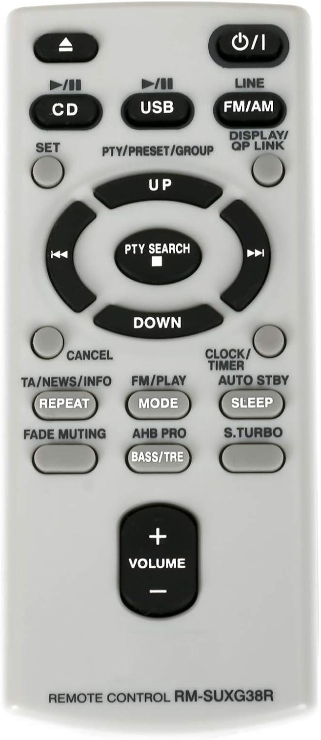 RM-SUXG38R Replaced Remote Fit for JVC MICRO COMPONENT SYSTEM UX-G37 UX ...