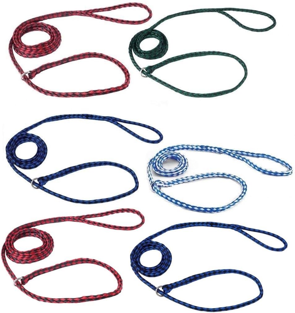 Amazon.com : Braided Poly Dog Control Slip Leads Assorted Color Vet ...