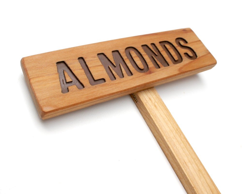 Amazon.com: ALMONDS Garden Sign, Garden Marker, Outdoor Signage, Tree ...