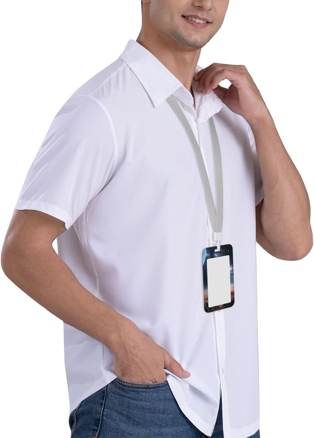 Galaxy Nature Milky Way Atmosphere Planet ID Badge Holder with Lanyard ...