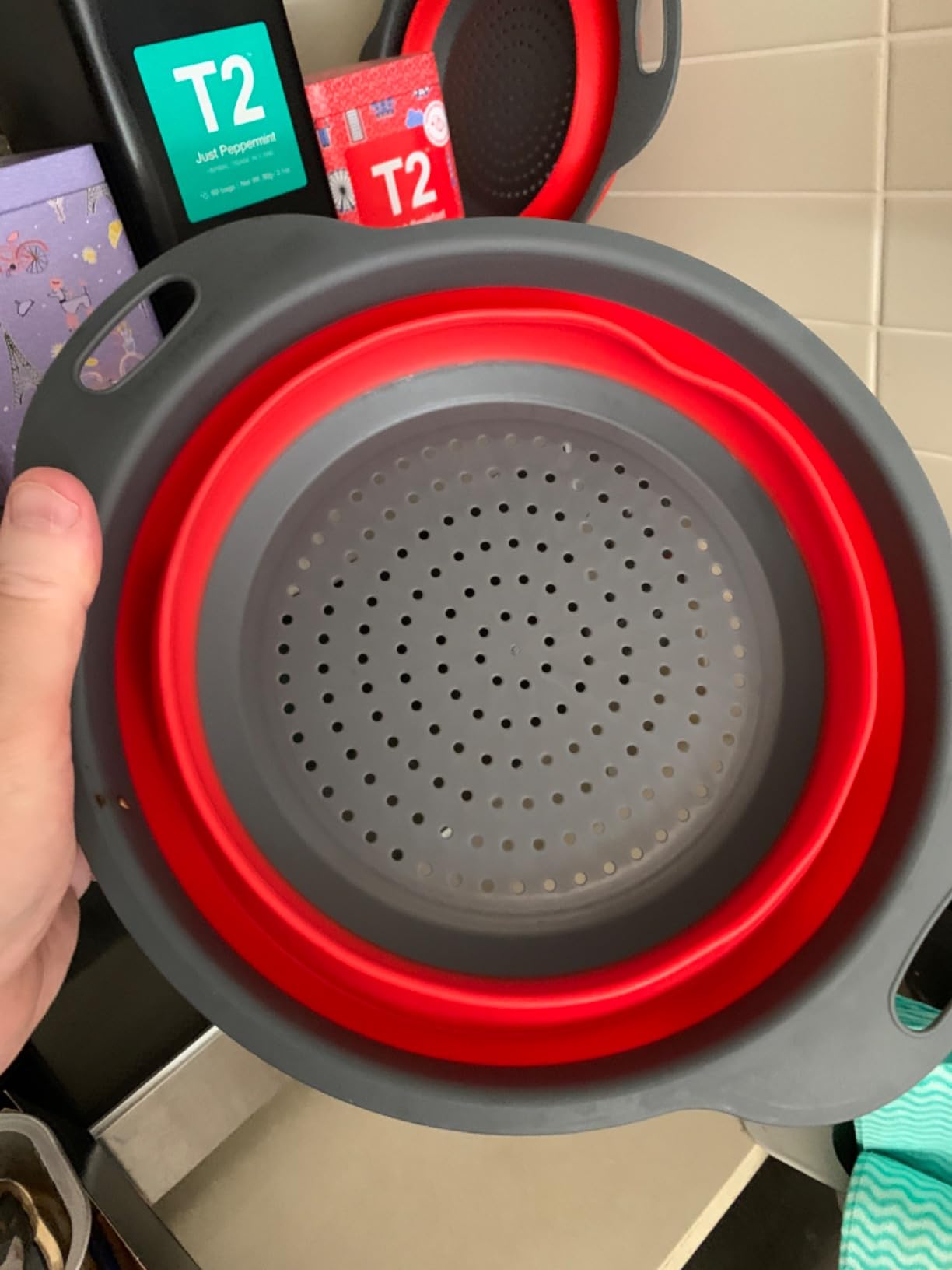 Collapsible Colander Set,Silicone Collapsible Strainer for Draining ...