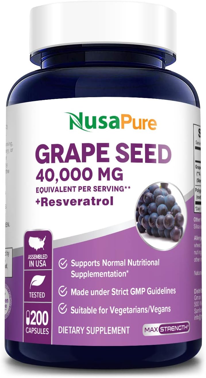 Amazon.com: Naravis Grape Seed Extract 400mg - 120 Vegetarian Capsules ...
