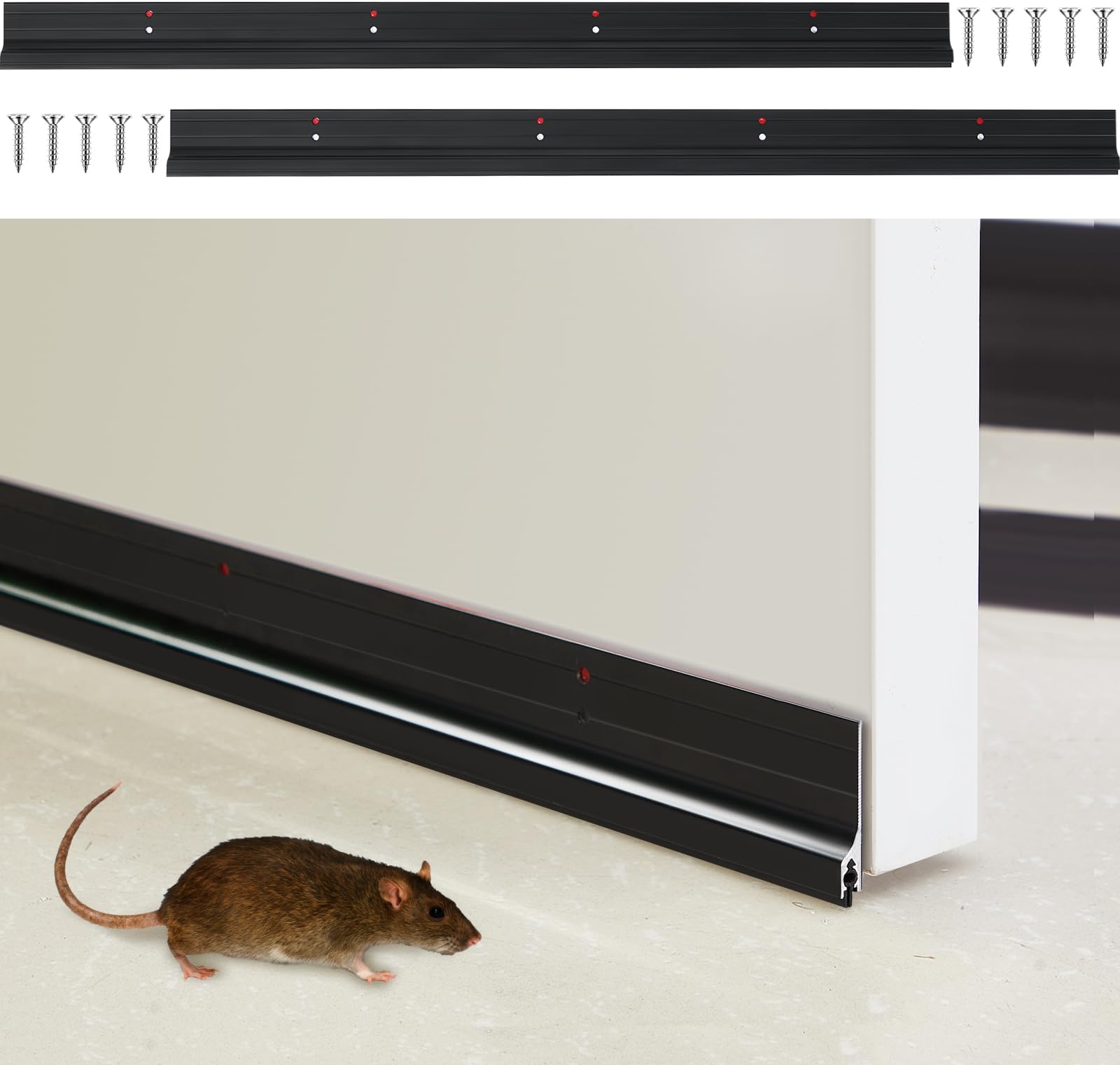 Amazon.com: BAINING Metal Door Draft Stopper, 43.5 Inch Under Door ...