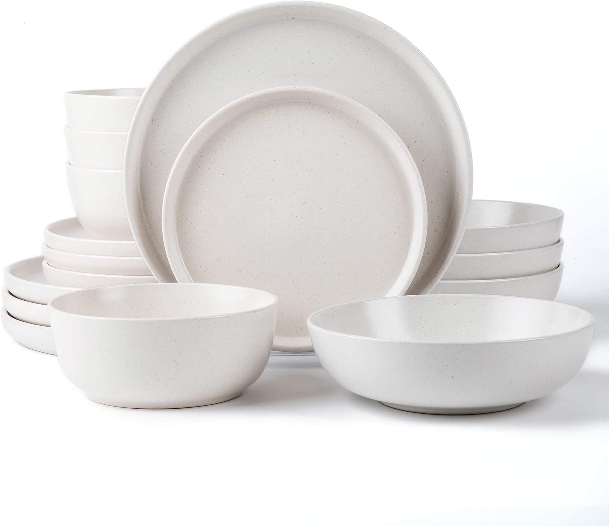 Amazon.com | Gibson Home Dinah 16 Piece Double Bowl Stoneware Embossed ...