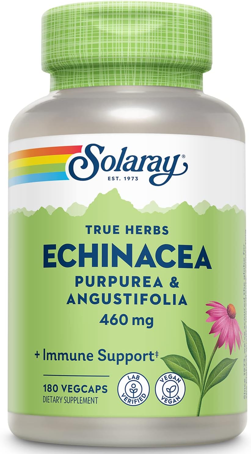 Amazon.com: SOLARAY Echinacea Angustifolia & Purpurea Root, Veg Cap ...