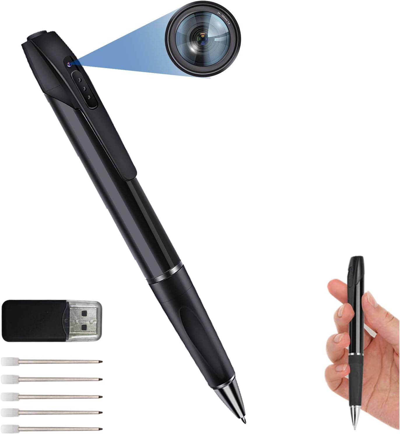 Amazon.com : Portable Hidden Camera Pen, Mini Body Video Camera Pen ...