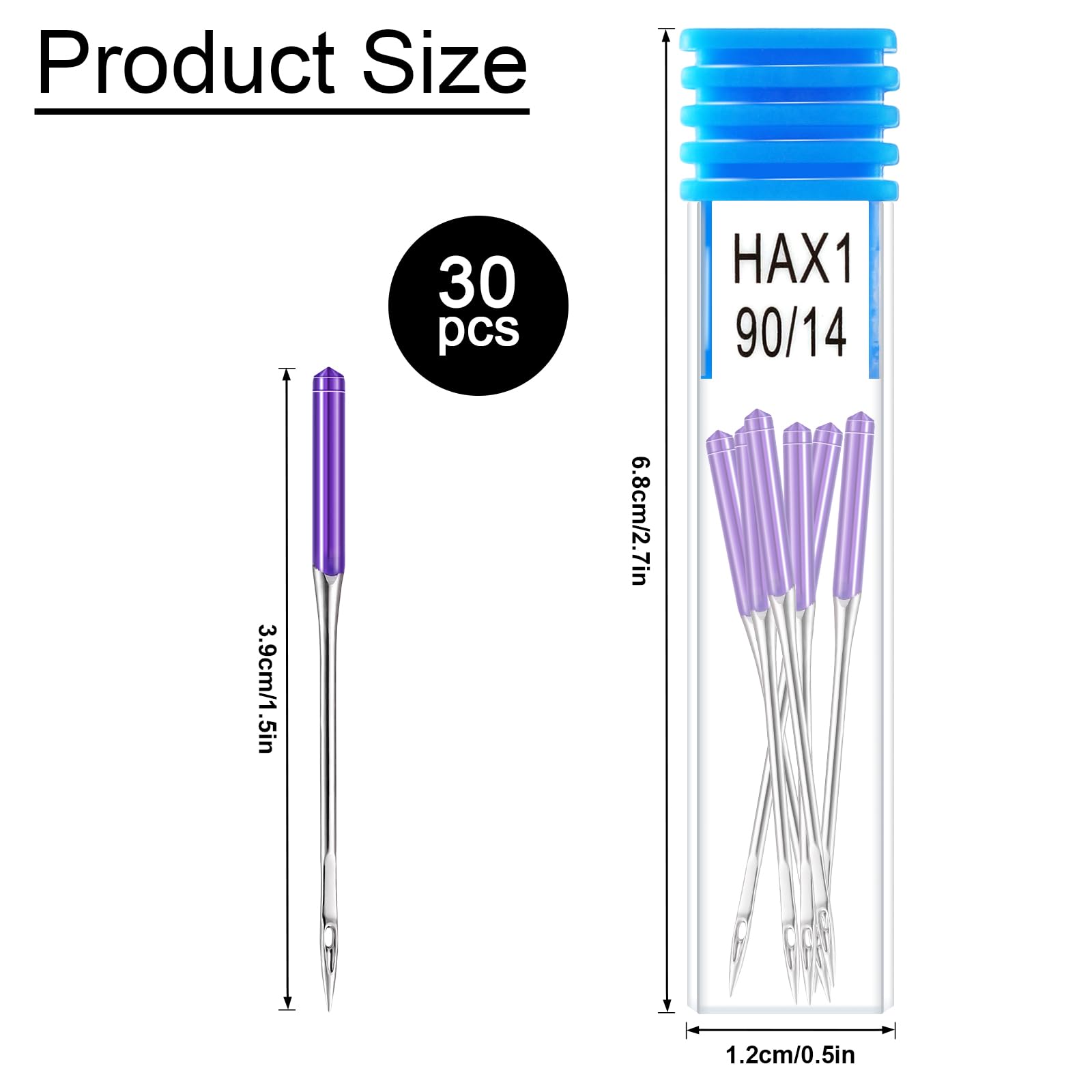 Snapklik.com : 30pcs 90/14 Prevent Skipped Stiches Ball Point Sewing ...