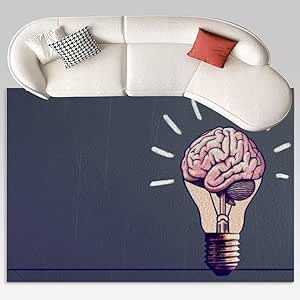 Amazon.com: Artistic Brain Lightbulb Hand Drawn Style Blending ...