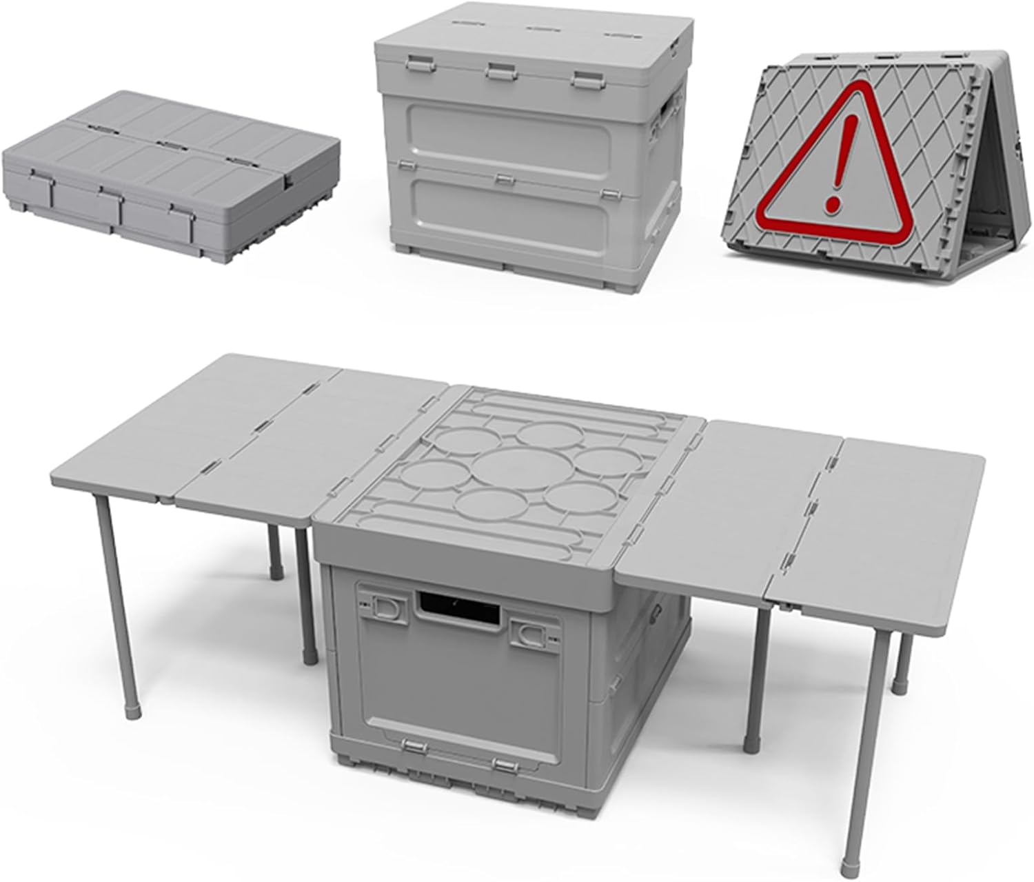 Amazon.com: Smalibal Folding Table Storage Bin Portable Folding Tables ...