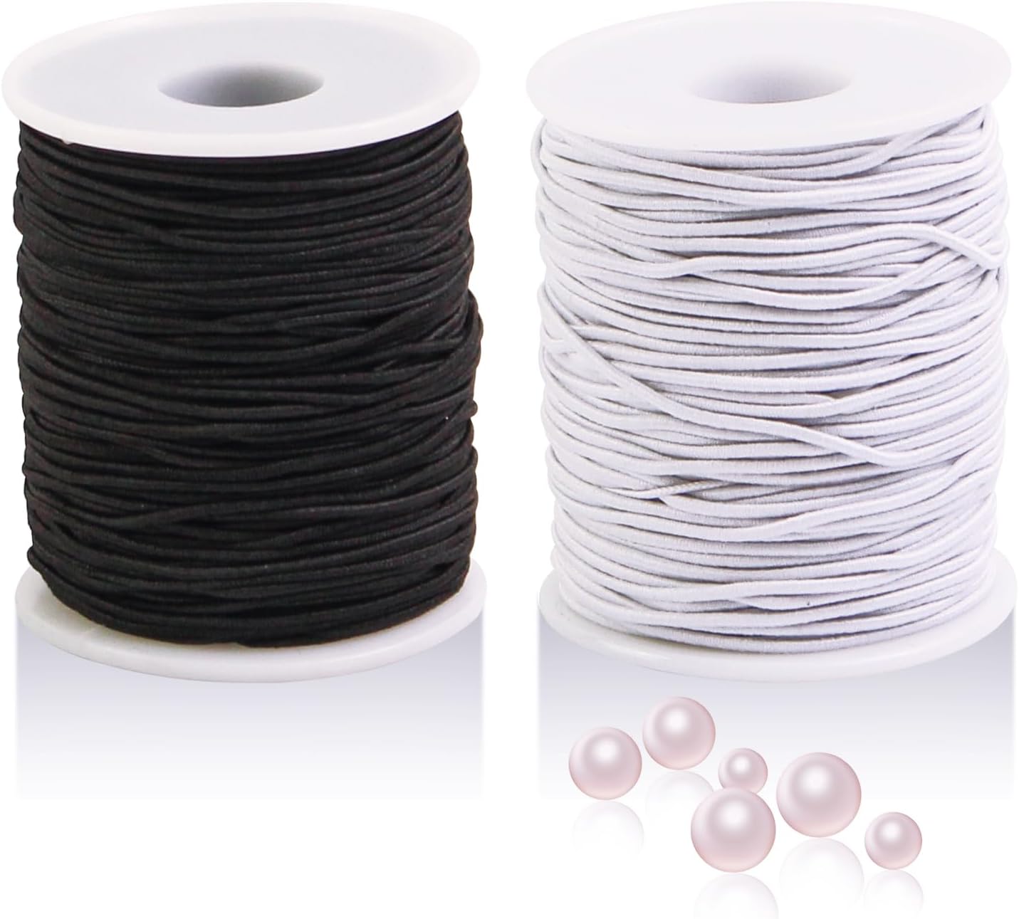 Amazon.com: Elastic String for Bracelets Making,Black and White Elastic ...