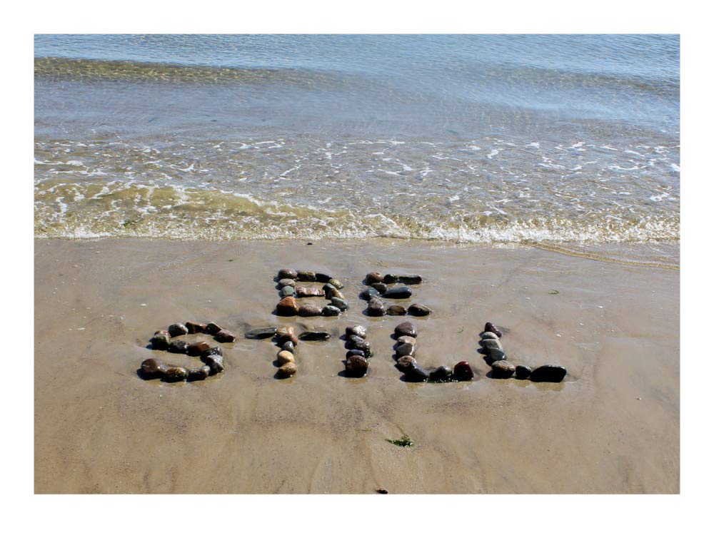 Amazon.com: Beach Photo Print- Be Still Word Art, Calming Coastal ...
