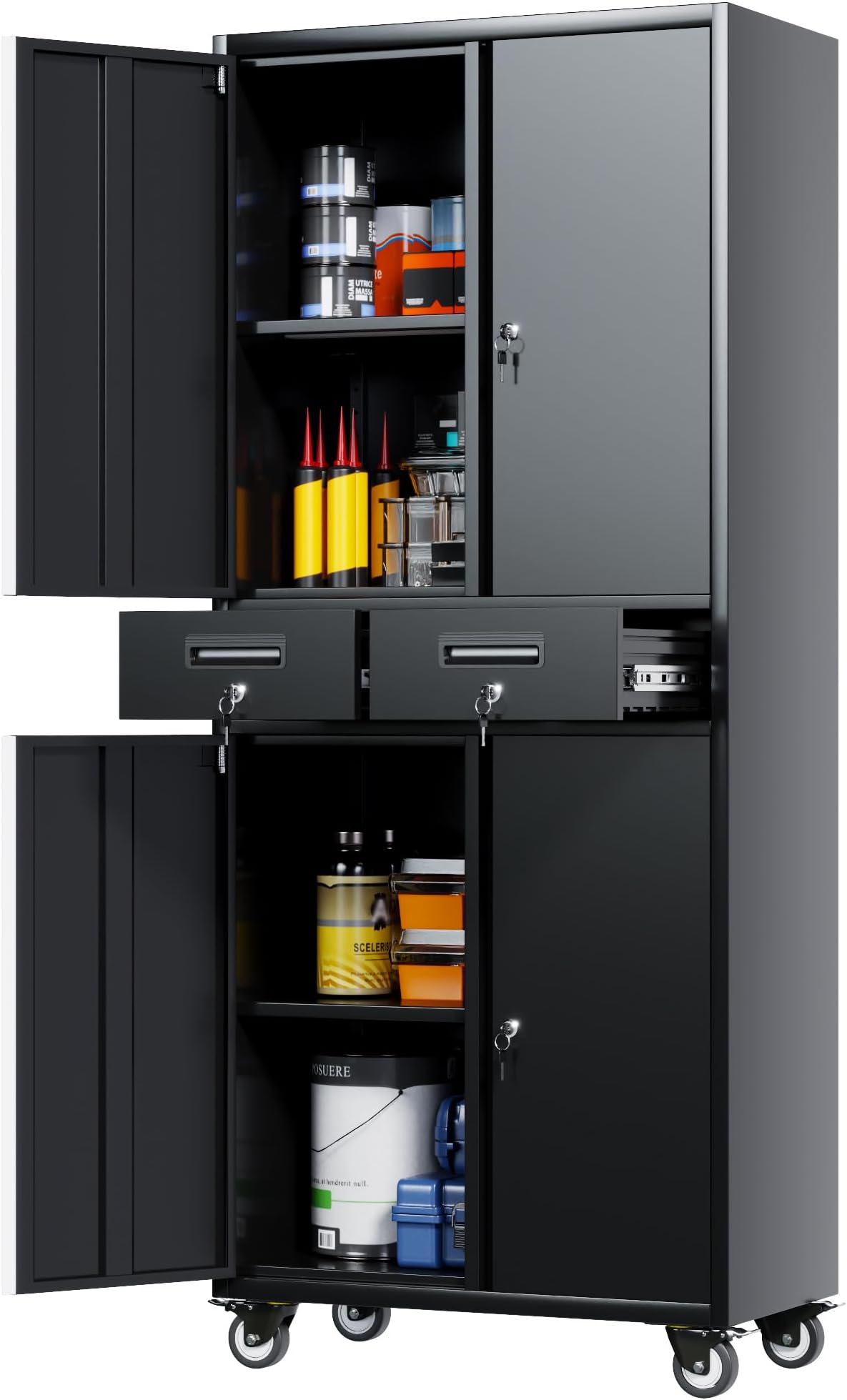 Amazon.com: LOCENHU 70.1" H Metal File Cabinets,File Cabinet with Lock ...