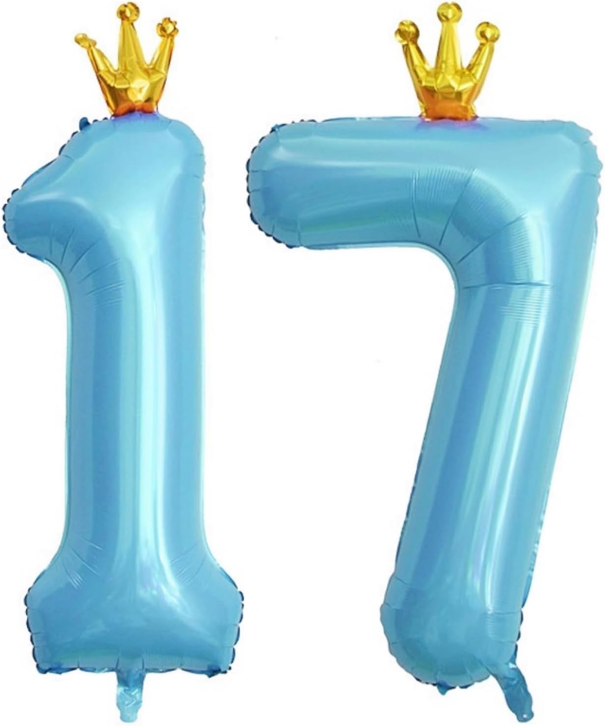 Amazon.com: 40 Inch Blue Number 17 Balloon With Crown, Large Foil ...