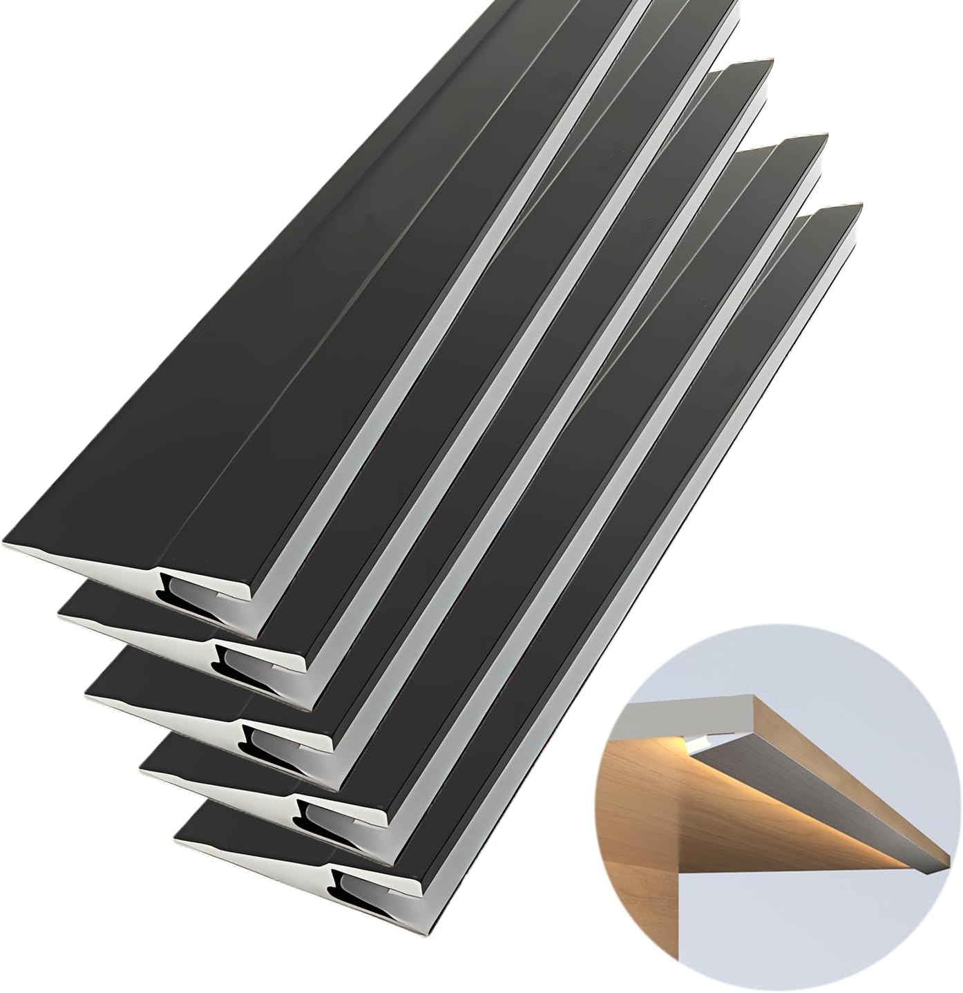 JARBIH 5Pack 1M/3.3ft Ultra-Thin Led Aluminum Profile, 45° Oblique ...