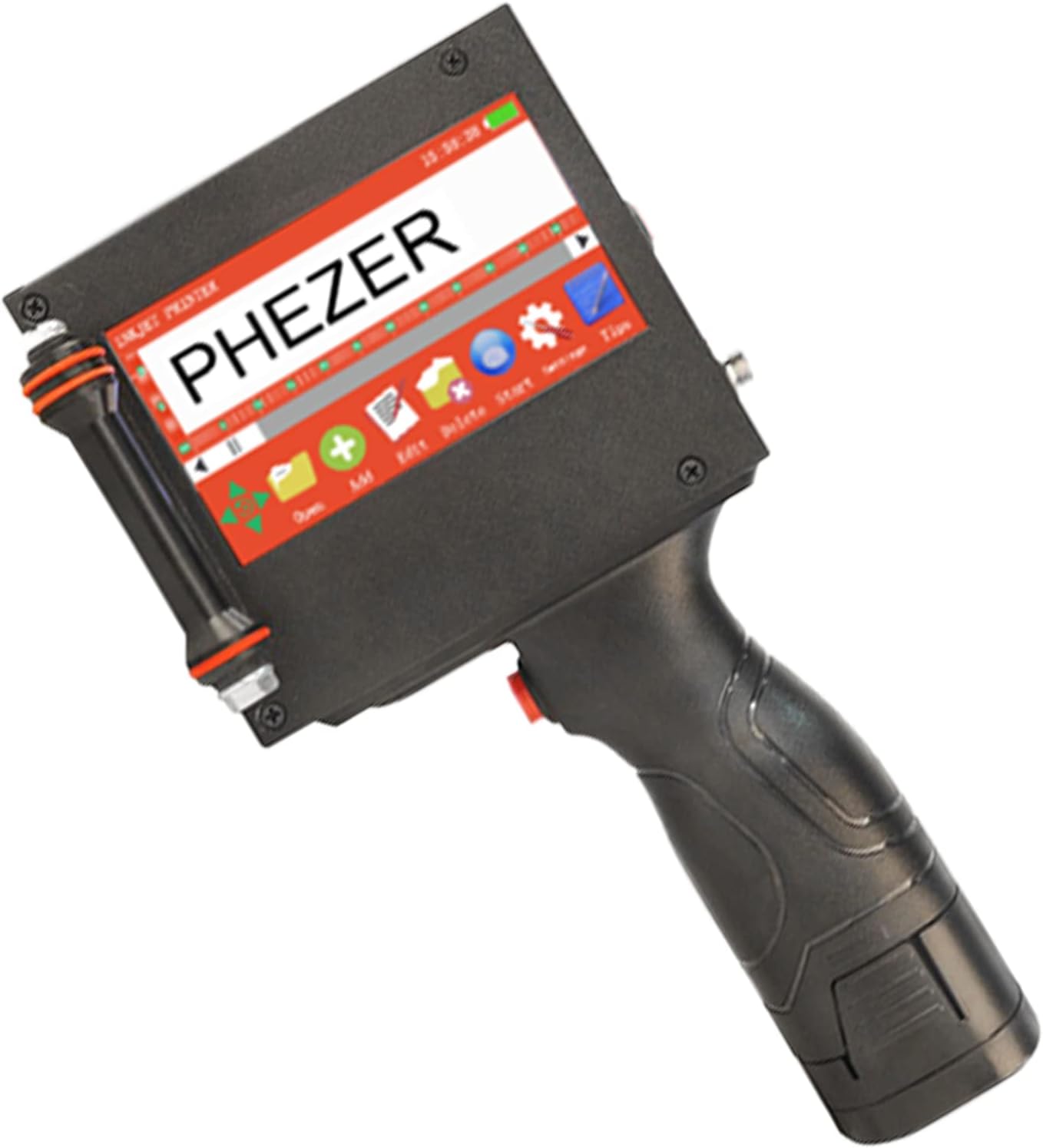 Phezer Dual Nozzle Handheld Inkjet Printer P50 with 4.3" HD Touch ...