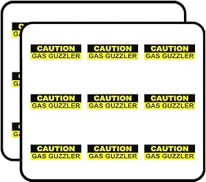 Amazon.com: Caution Gas Guzzler SUV Funny 18 Pack 2" Sticker Sheets ...