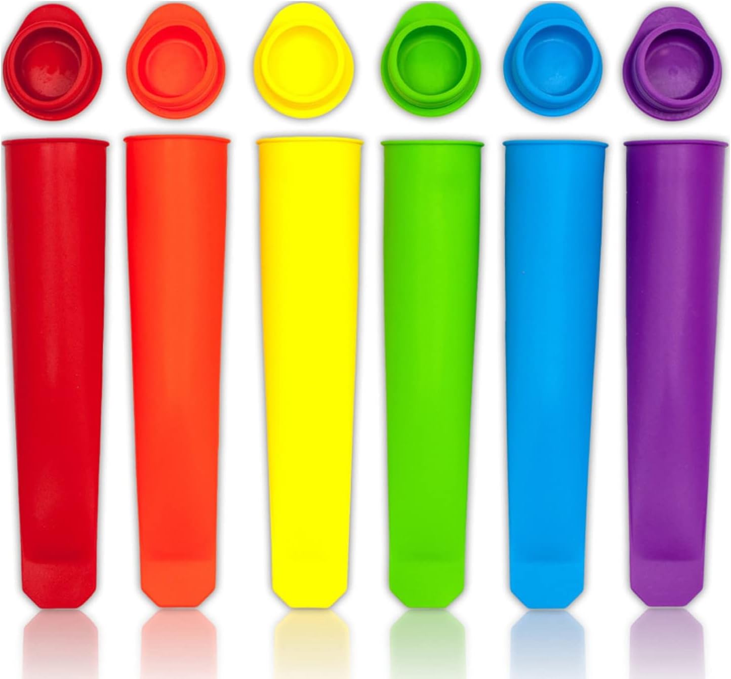 Amazon.com: 6 Pcs Silicone Popsicles Molds Multi Color Reusable Ice ...