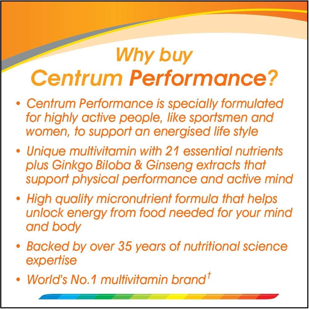 Centrum Performance - Pacote de 60 - Comprimidos Multivitamínicos ...