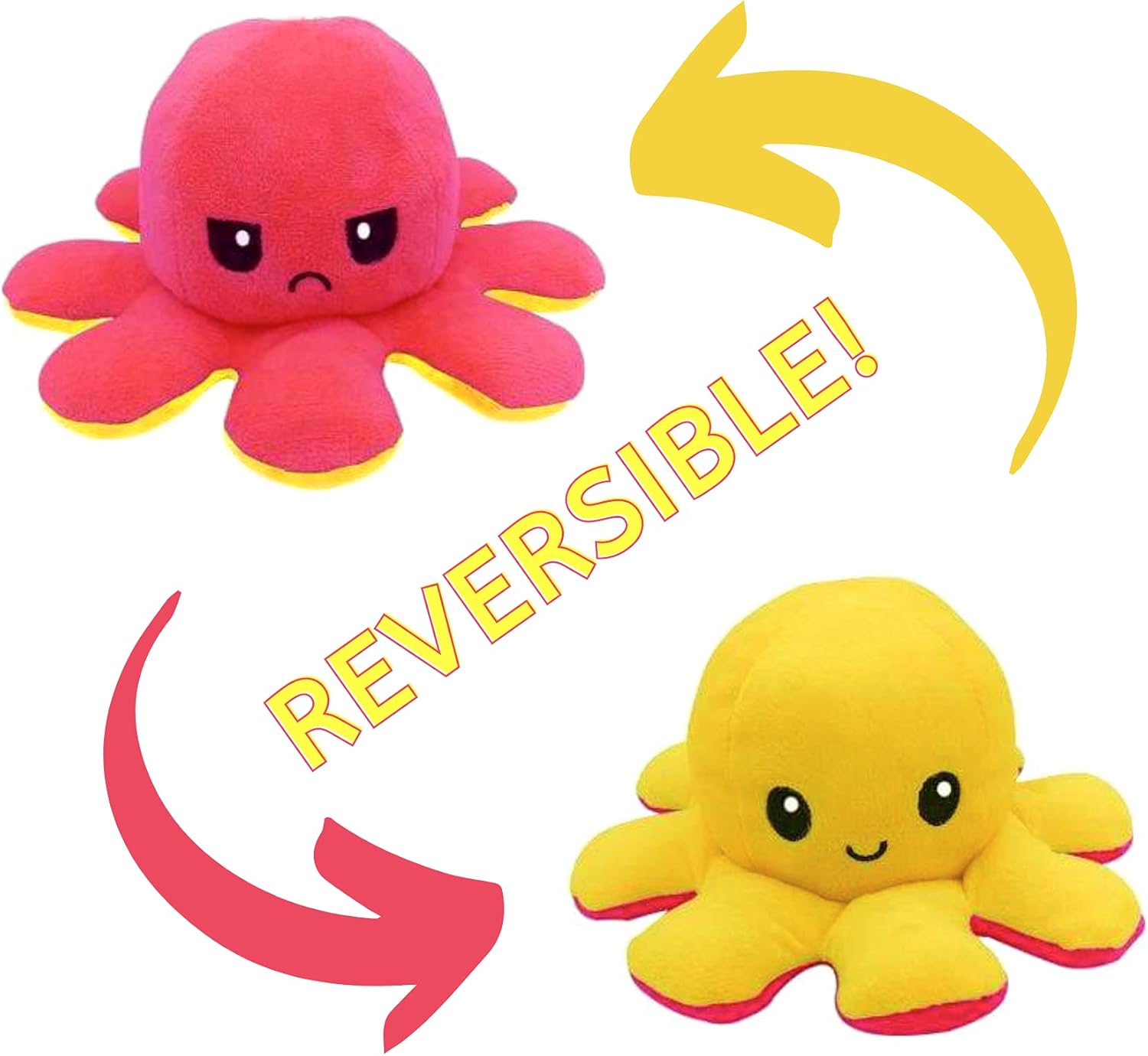 Nayble Reversible Octopus Plushie Cute Mood Octopus Emotion Happy Sad ...