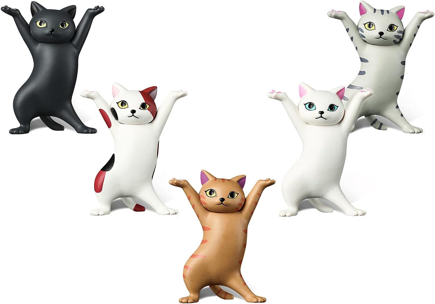 Tabanzhe Set of 5 Dancing Cat Pencil Holders - Cute Dancing Enchanting ...