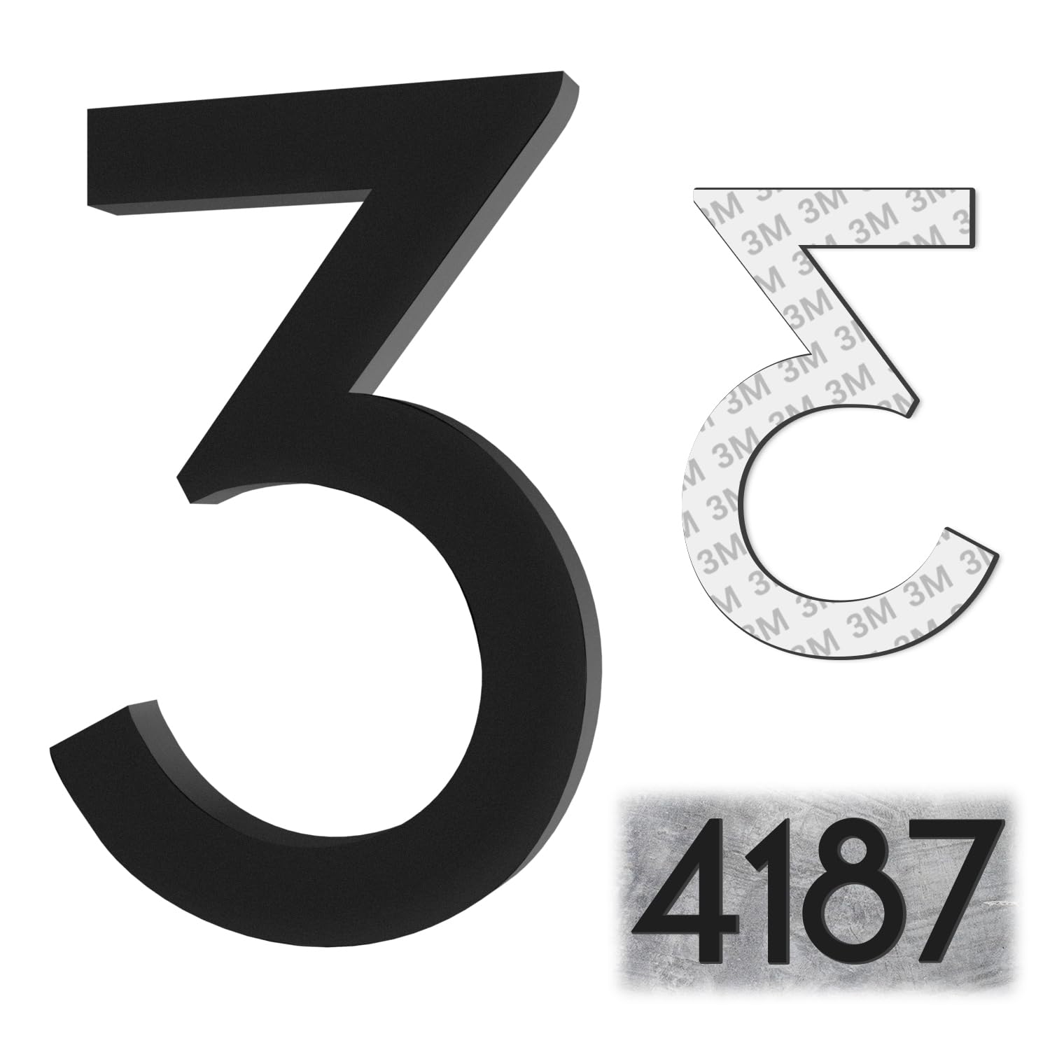 Amazon.com: 3 Inch Self-adhesive Mailbox Numbers, Modern House Numbers ...