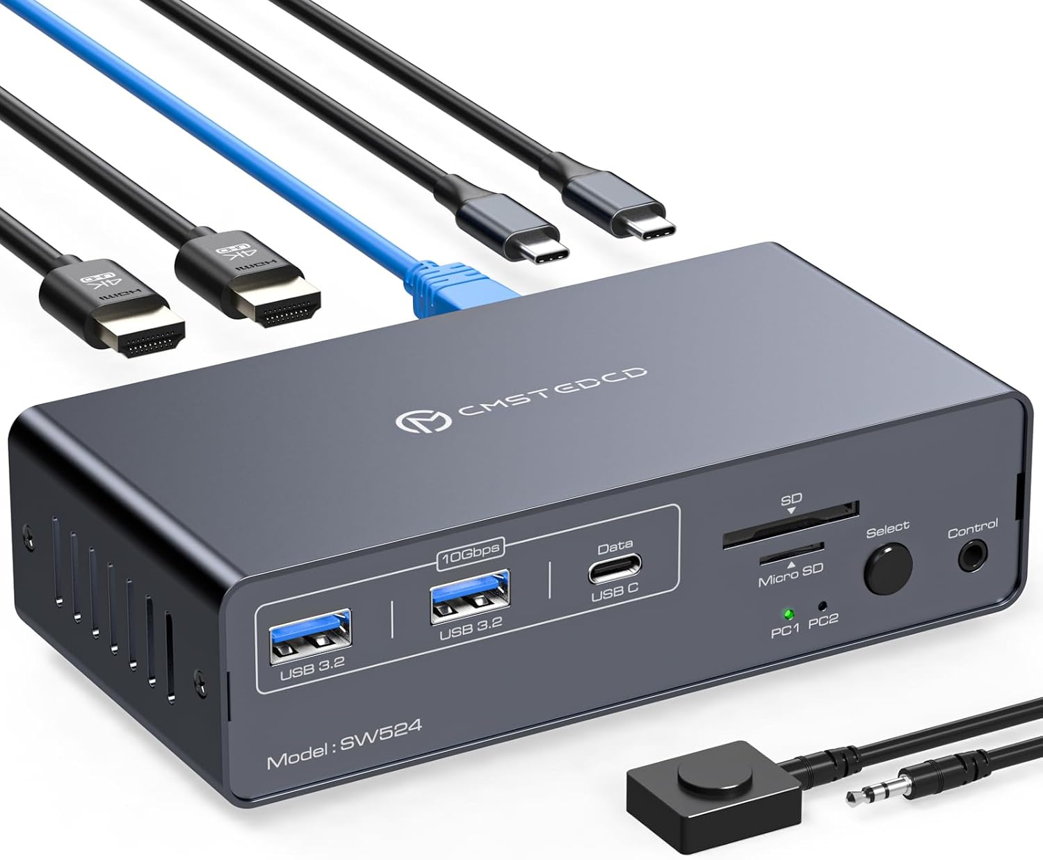 Amazon.com: USB C Thunderbolt 3 KVM Switch for Laptop with Dual HDMI ...