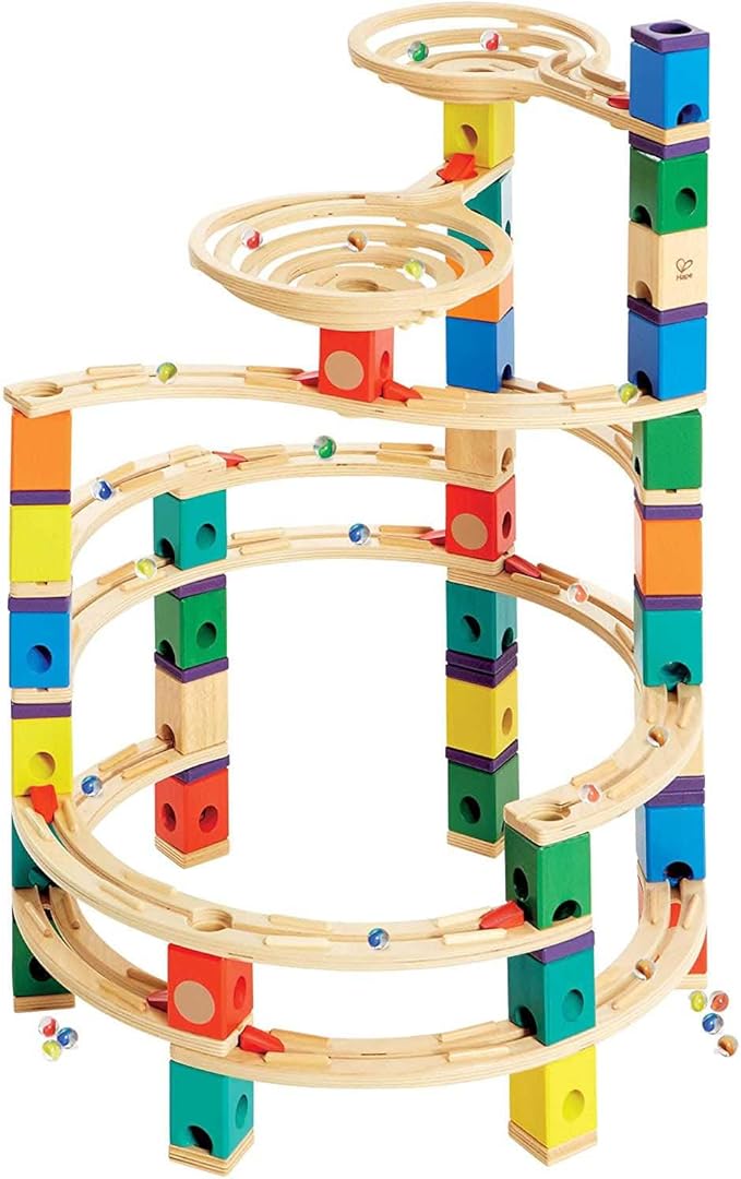 Amazon.com: Hape Quadrilla Cyclone Wooden Marble Run Race Maze ...