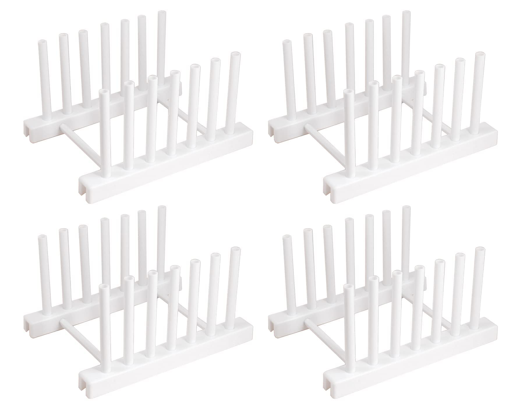 Amazon.com - Halyuhn White Plate Organizer for Cabinet 4 Pack, Plstic ...