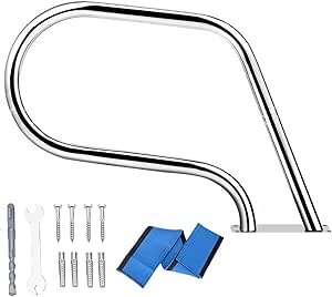 Amazon.com: Pool Hand Rail, Deck-Mounted Railings, 3-Bend Swimming Pool ...