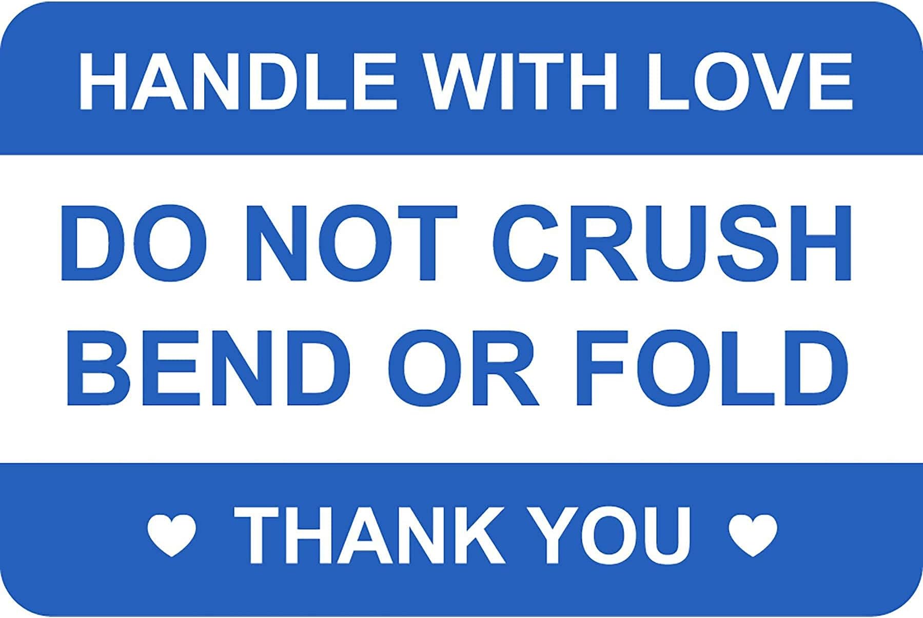 Amazon.com : 2" 300 PCS Blue Do Not Crush Bend or Fold Handle with Love ...