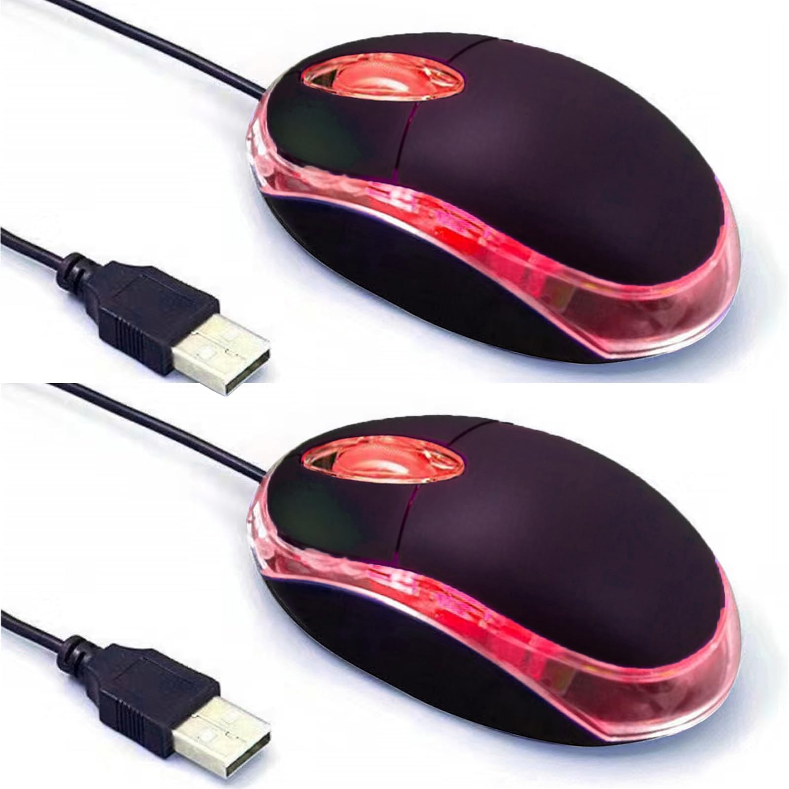 Amazon.com: 2 Pack Wired Mini Optical Mouse Computer Mouse Ergonomic ...