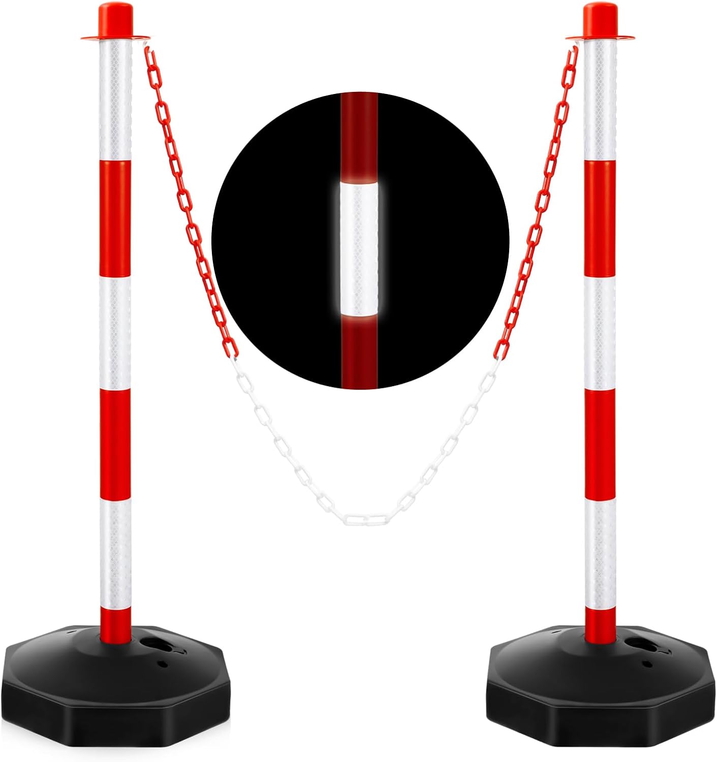 Amazon.com: Wenqik 2 Pack 35 Inch Traffic Delineator Post with Weighted ...