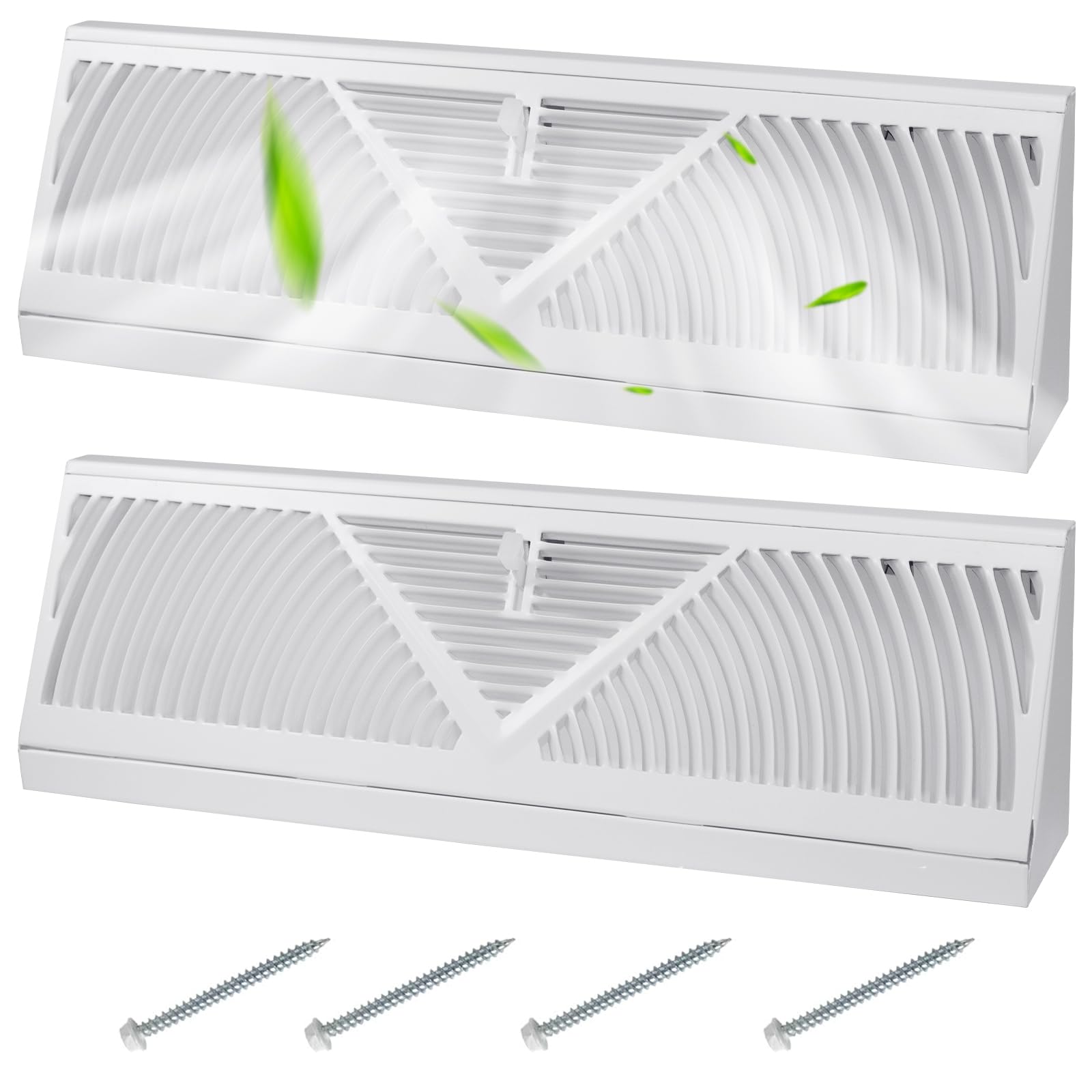 15 Inch White Floor Baseboard Diffuser Register (Duct Opening Size), 2 ...