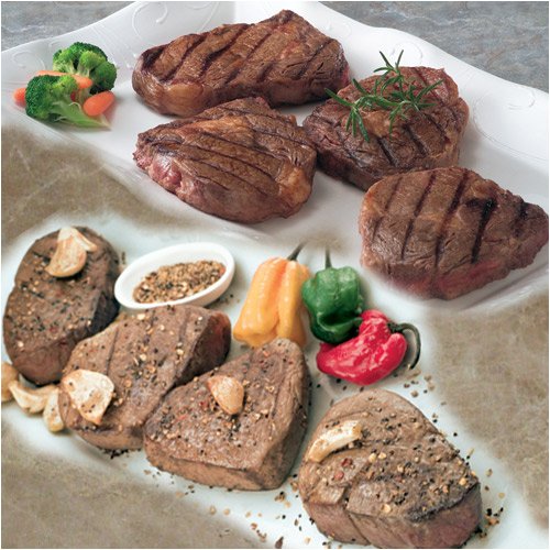 Amazon.com: 8 Steak Package - 4 (6 oz) Filet Mignon + 4 (10 oz) Ribeye ...