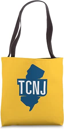 Amazon.com: The College of New Jersey TCNJ State Outline Logo Tote Bag ...