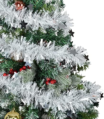 Amazon.com: SURCVIO 50FT Christmas Tinsel Garland Decorations to ...