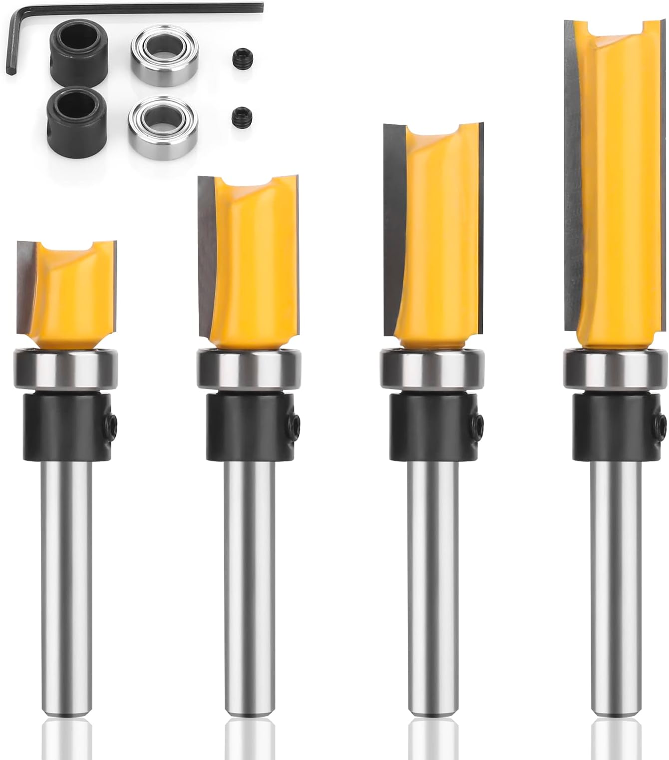 1/4'' Shank Top & Bottom Bearing Flush Trim Router Bit For Woodworking ...