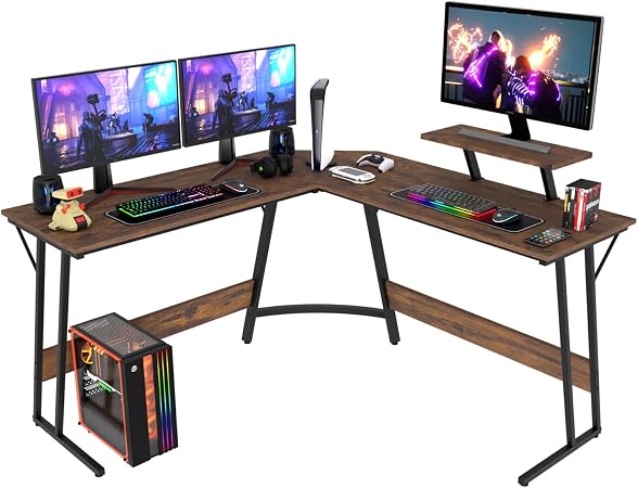 PayLessHere L Shaped Desk Corner Gaming Desk Computer Desk with Large ...