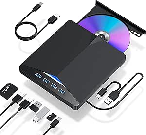 Amazon.com: Atrasse 7-in-1 External DVD Drive for Laptop, USB 3.0 Type ...