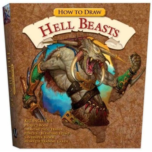 How to Draw Hell Beasts Kit: Project Book, Drawing Pad, Eraser, Pencils, Blending Stump ...