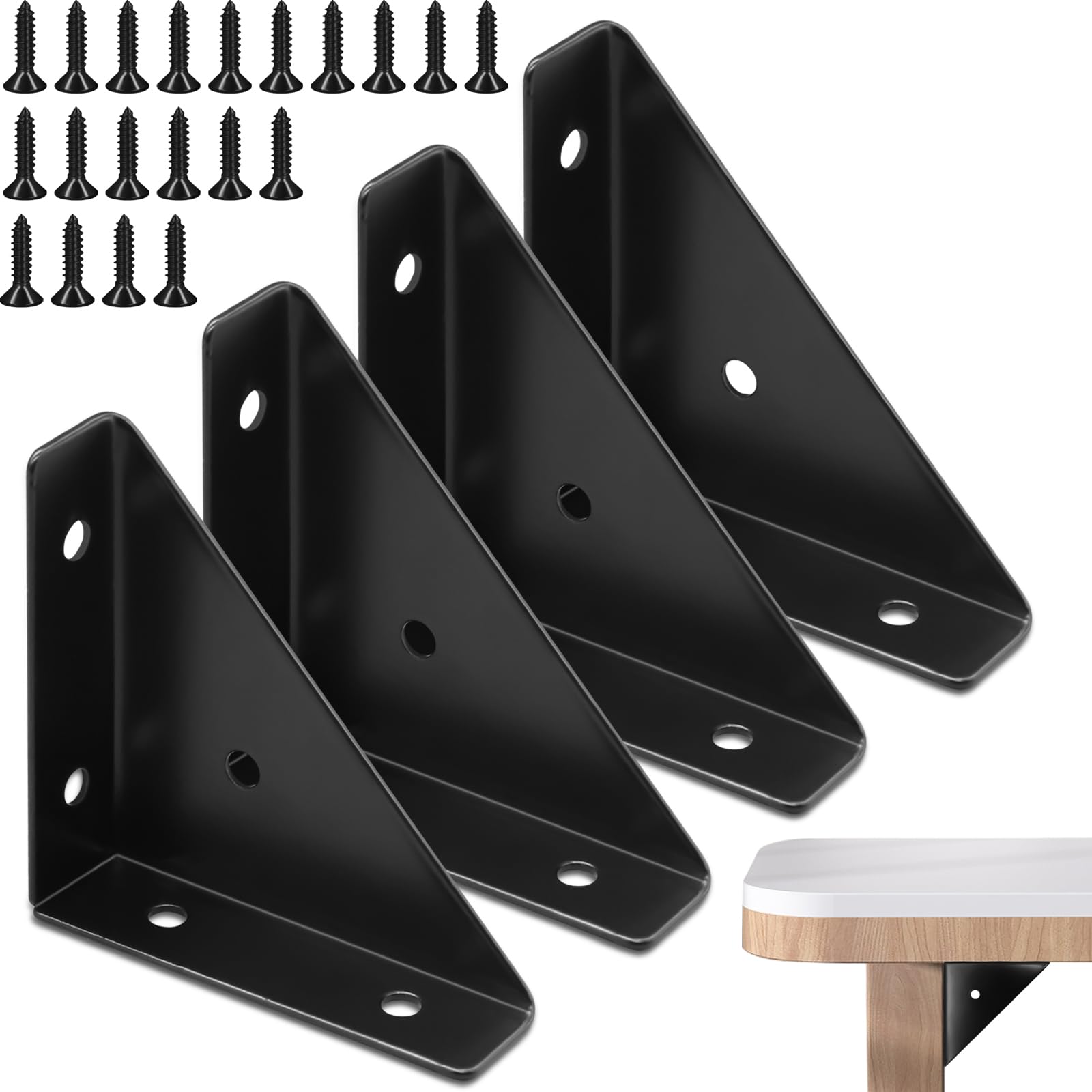 Amazon.com: 4Pcs Corner Bracket Black Angle Bracket Corner Brace, Metal ...