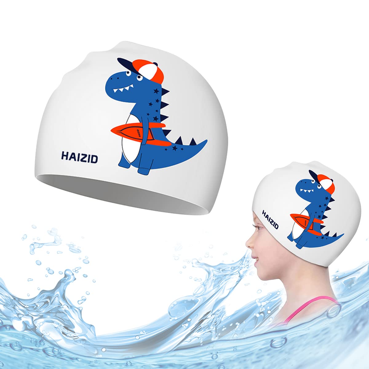 Buy Proberos® Silicone Swim Cap for Kids, Cartoon Swimming Cap for Kids ...