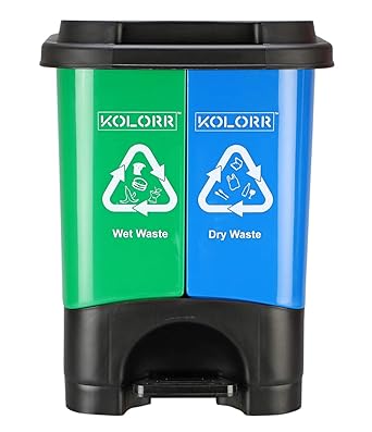 AIR O MATIC 2 In 1 Dustbin - Dry Waste and Wet Waste Step-On Dustbin ...