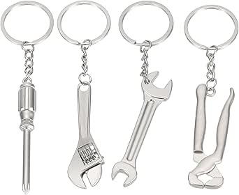 PATIKIL Mini Hand Tools Keychain, 4 Pack Metal Hardware Wrench Tool ...