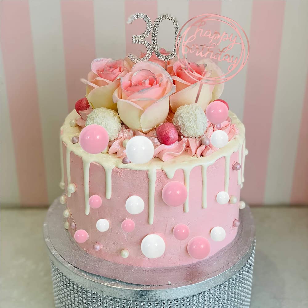 Snapklik.com : 27 PCS Pink And White Ball Cake Topper Mini Balloons ...
