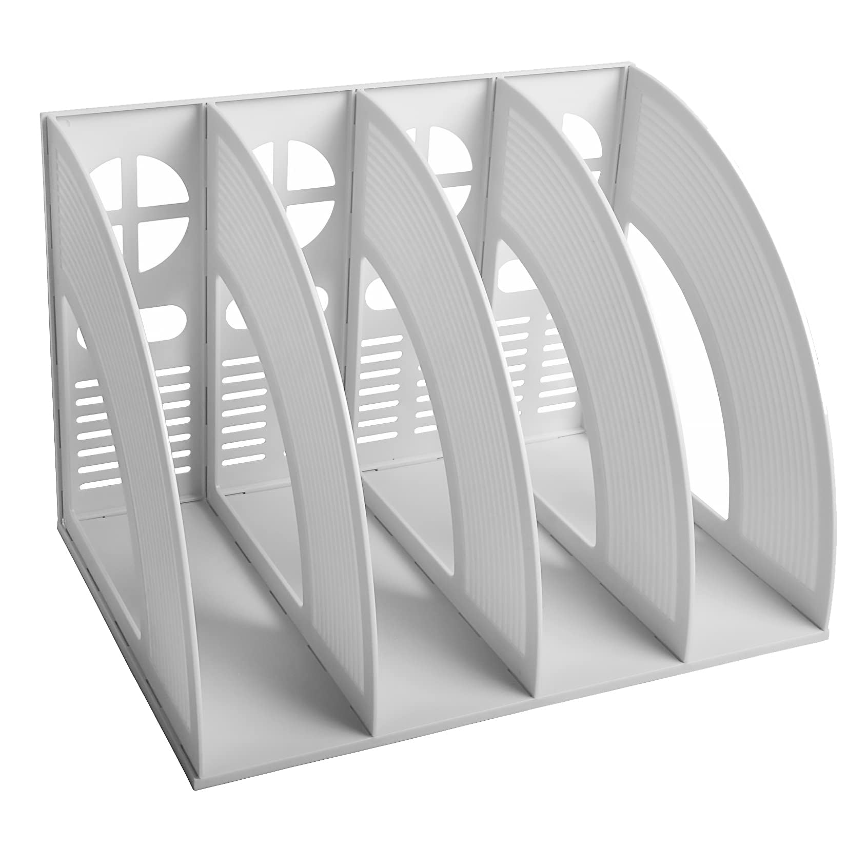 Lemical Desk File Organiser Sturdy Desktop 4 Section Magazine Plastic ...