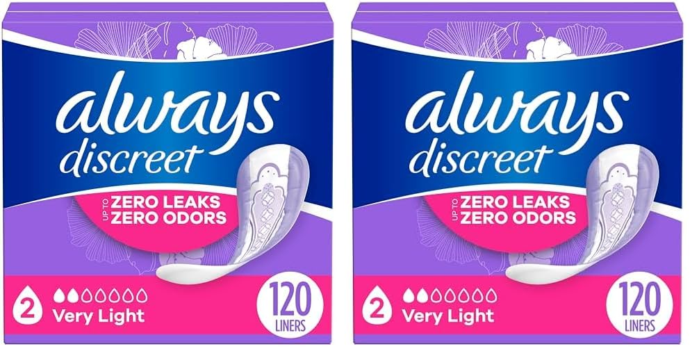 Amazon.com: Always Discreet Adult Incontinence & Postpartum Liners for ...