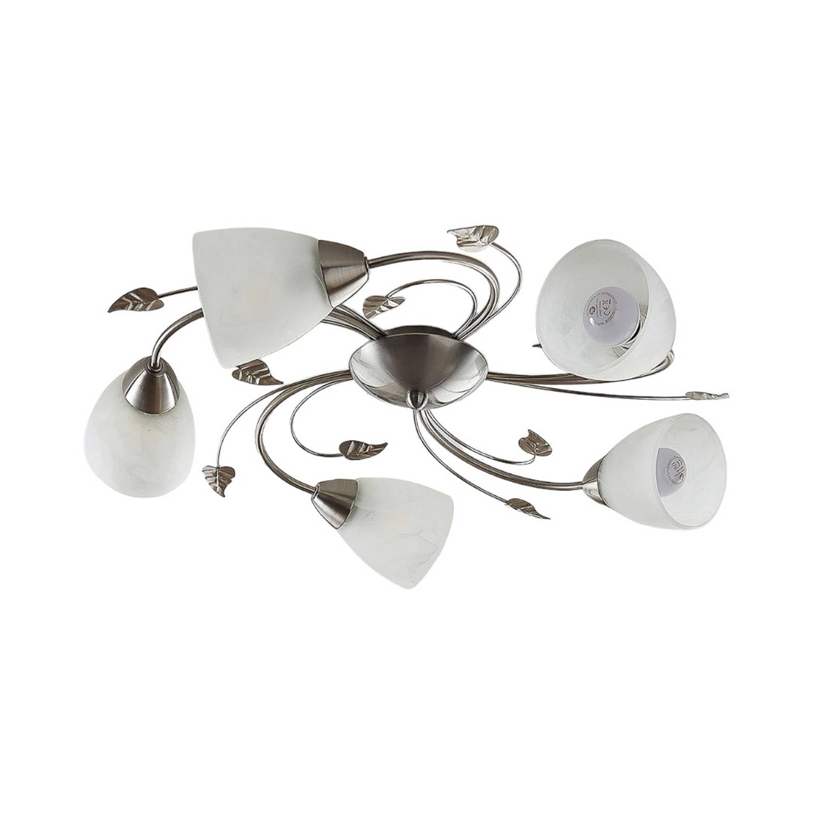 Lindby Vintage Chandelier, Traditional Floral Ceiling Light, Semi Flush ...